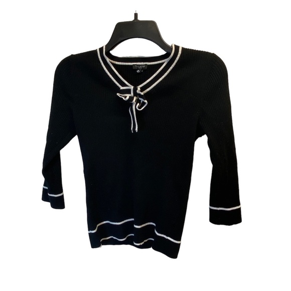 Talbots | Tops | Talbots Black White Knit Top | Poshmark